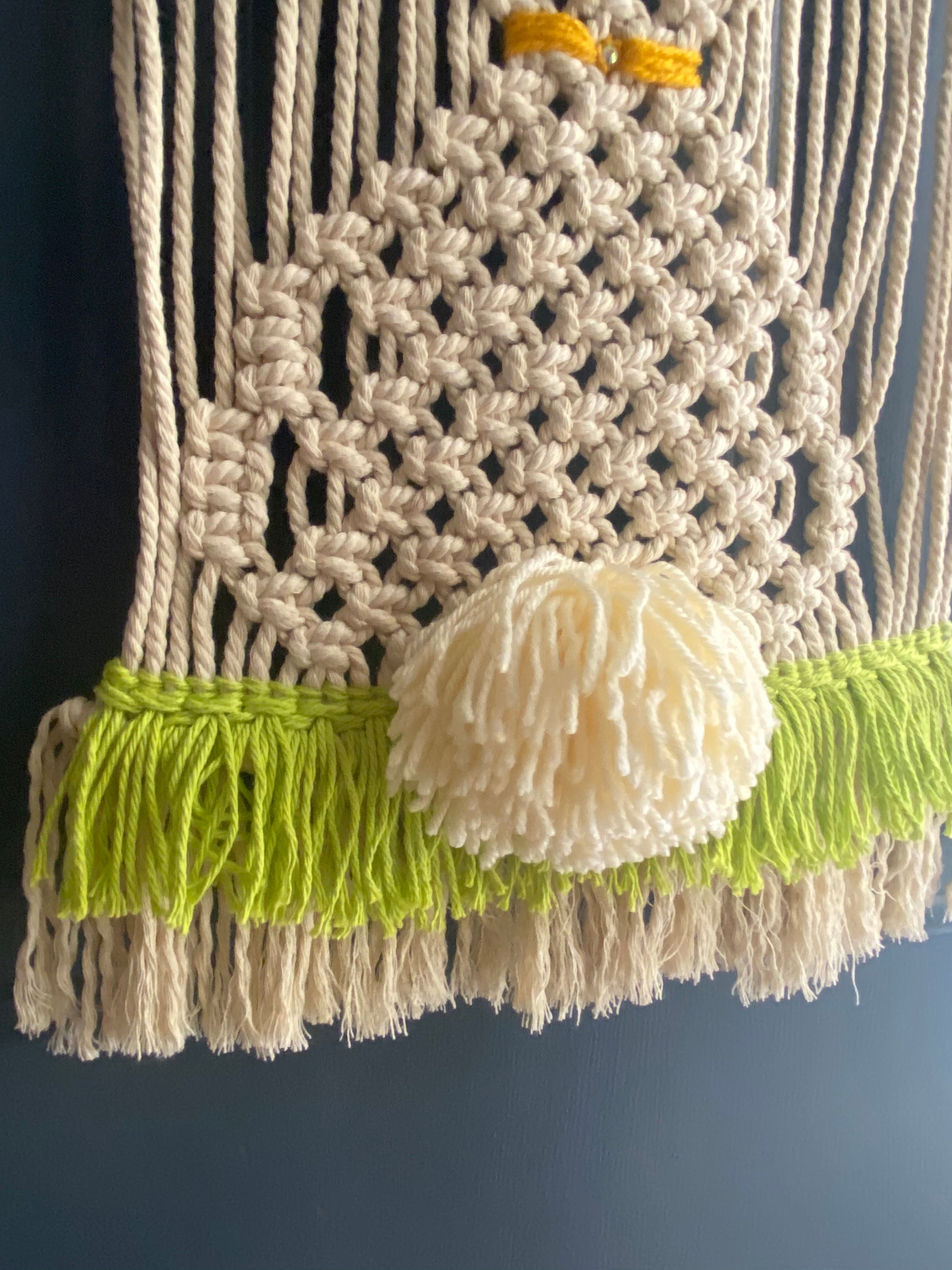 Medium Macrame Easter Rabbit Wall Hanging 21x12 lxw - Etsy