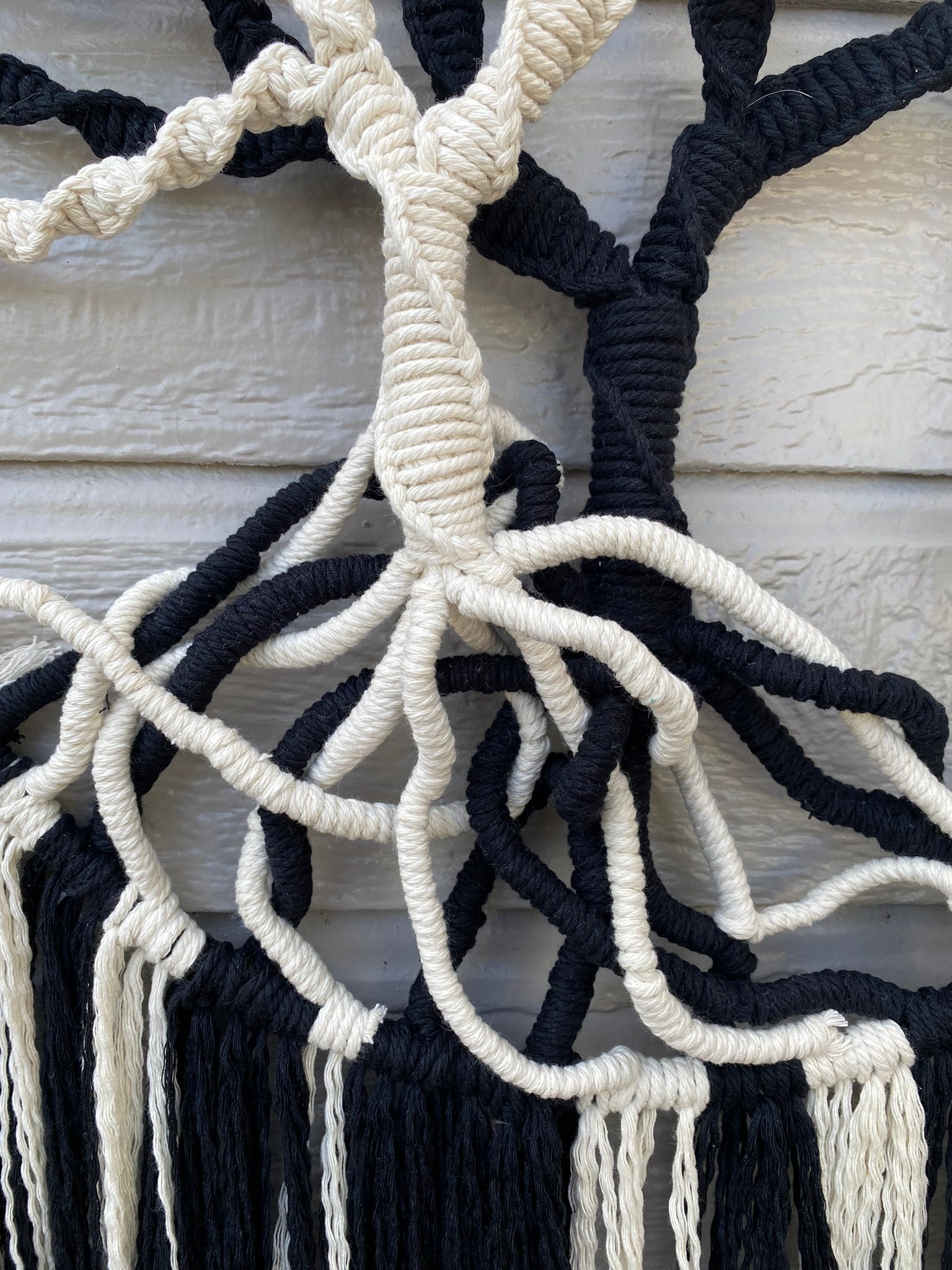Handmade Macrame Wall Art, Tree of Life, Black and White - Etsy