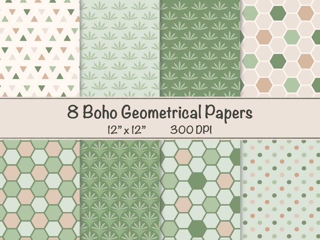 Sage Green Digital Papers, Boho Digital Paper Set, Digital Papers, Sage ...