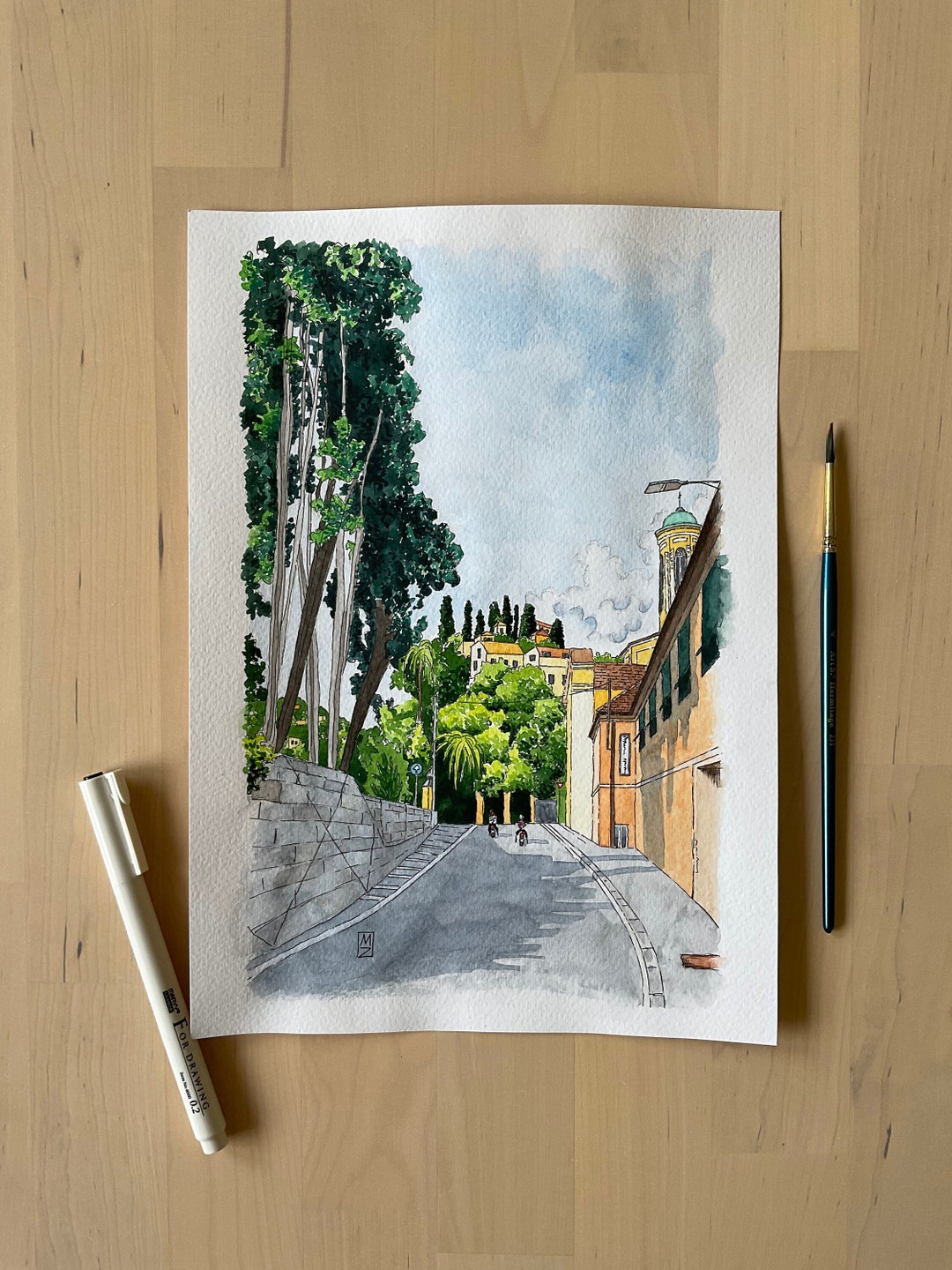 Custom Building Watercolor Painting, Illustration From Photo ...