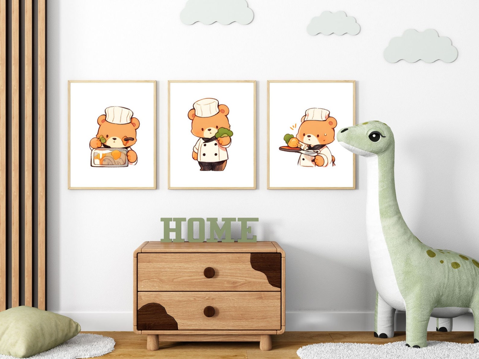Cute Bear Cooking on Kitchen - Etsy