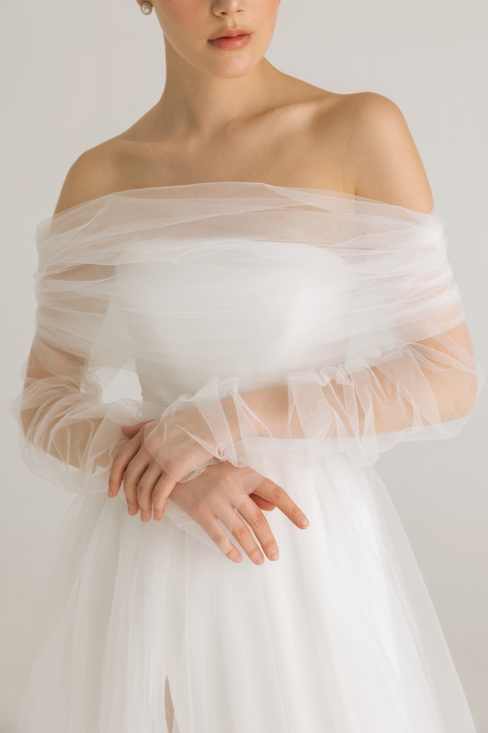Simple Tulle Wedding Dress, Civil Wedding Dress, Tulle Wedding Dress ...
