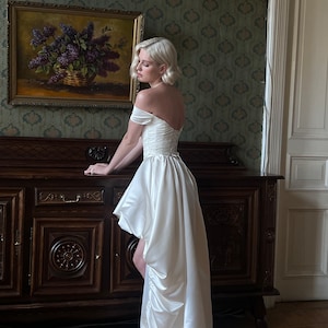 White Wedding Set, Bridal Corset and Shirt Skirt, Bridal Set, Stylish ...