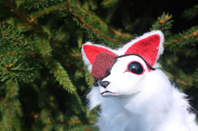 Wolf-fox Posable Art Doll With Eyepatch - Etsy