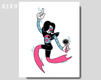 Mettaton Lights, Camera, Legs Undertale 11 X 17 Holographic Art Print ...
