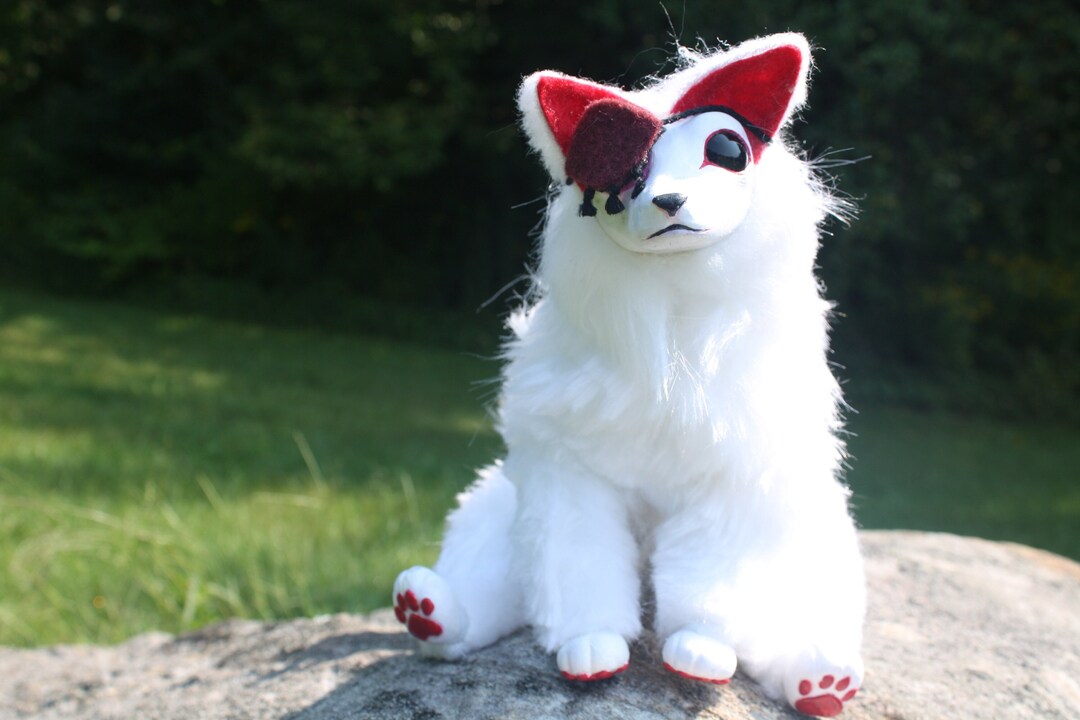 Wolf-fox Posable Art Doll With Eyepatch - Etsy