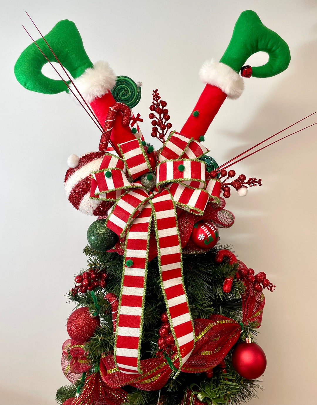 Christmas Tree Topper Elf Legs Tree Topper Tree Topper.large - Etsy