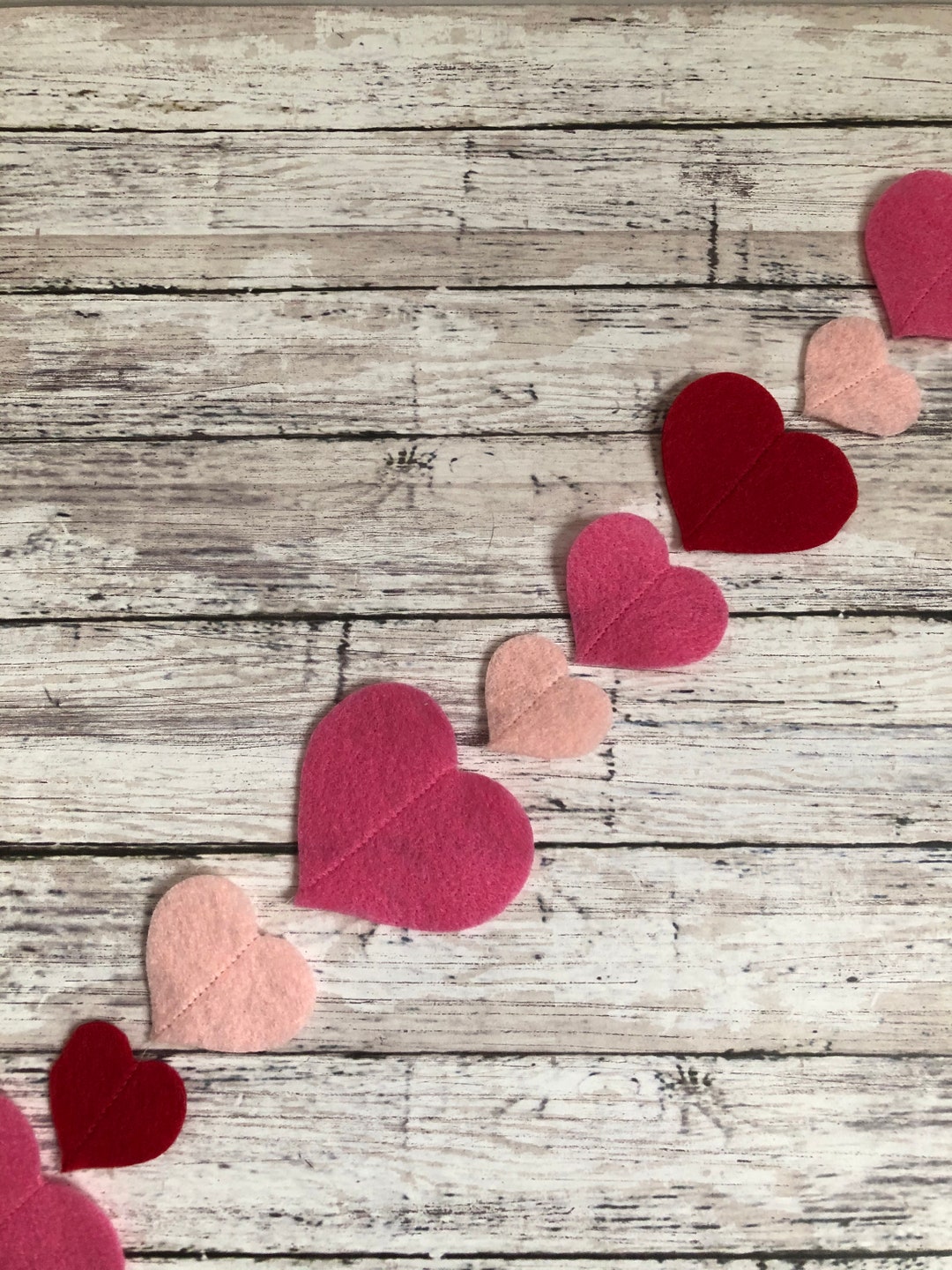 Valentine's Day Felt Heart Garland, Valentine Heart Garland, Holiday ...