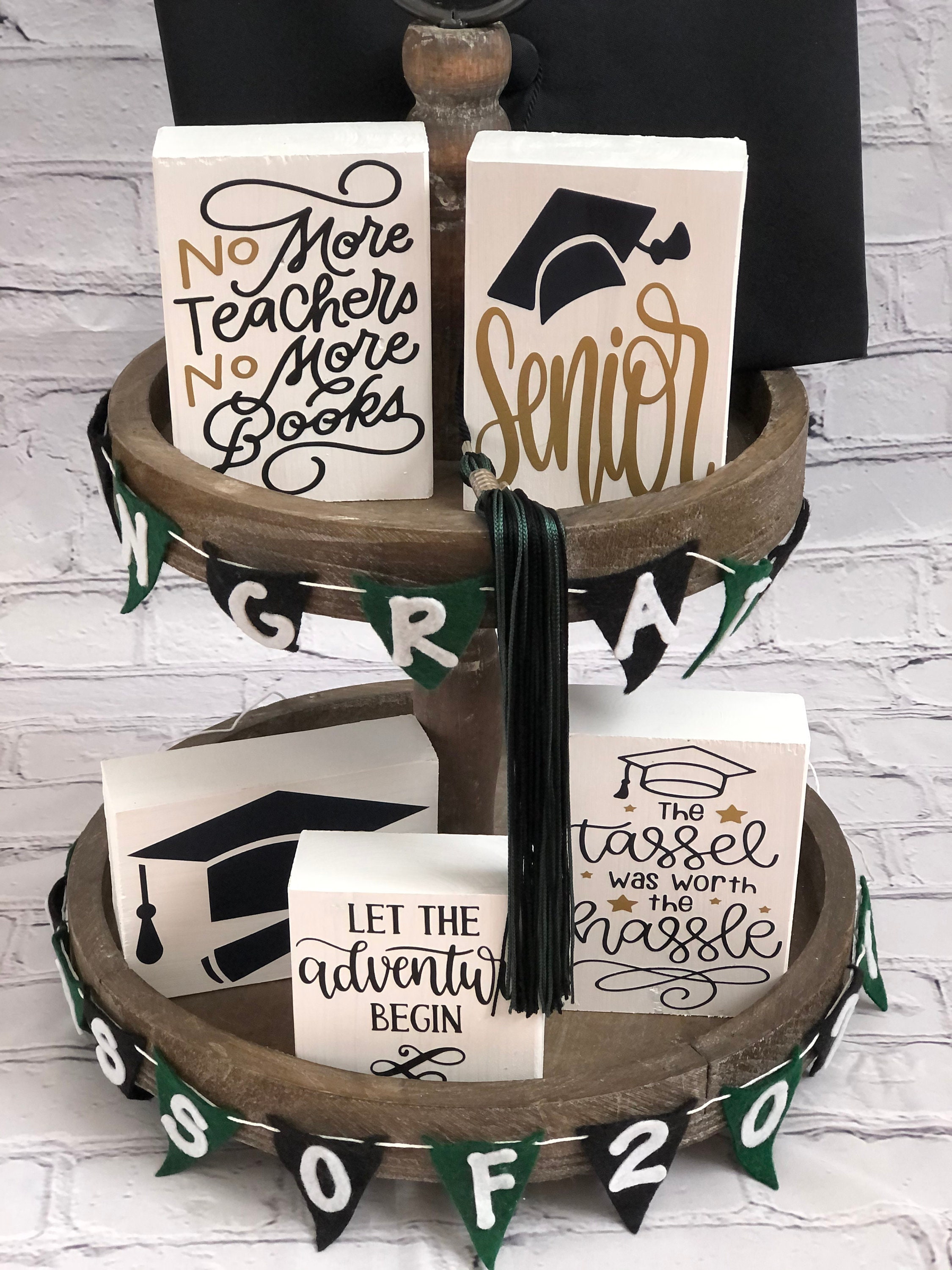 Graduation decor graduation tiered tray decor cap and | Etsy