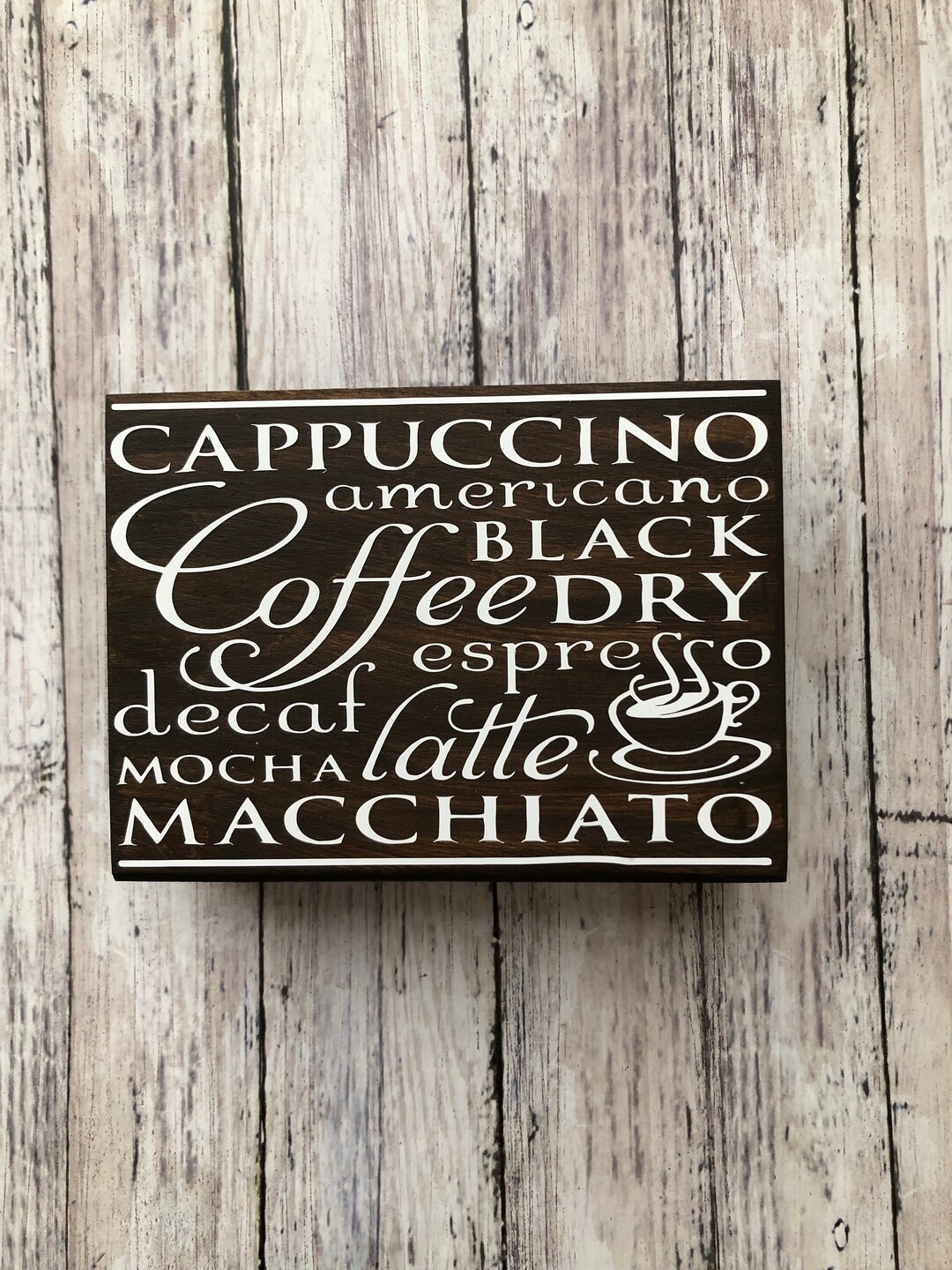 Wood Coffee Sign, Coffee Sign, Tiered Tray Decor, Coffee Tiered Tray ...