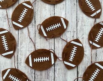 Customizable Wool Football Fan Garland - Felt Foot Ball Bunting - Fall ...