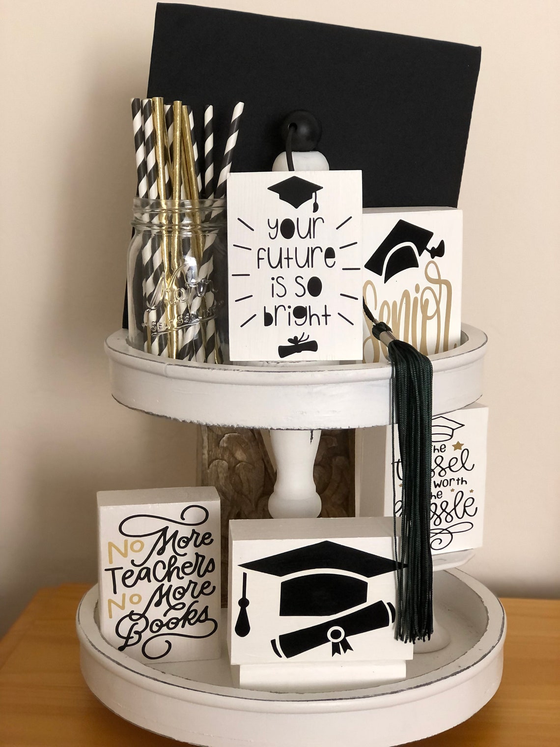 Graduation Decor Graduation Tiered Tray Decor Cap and | Etsy