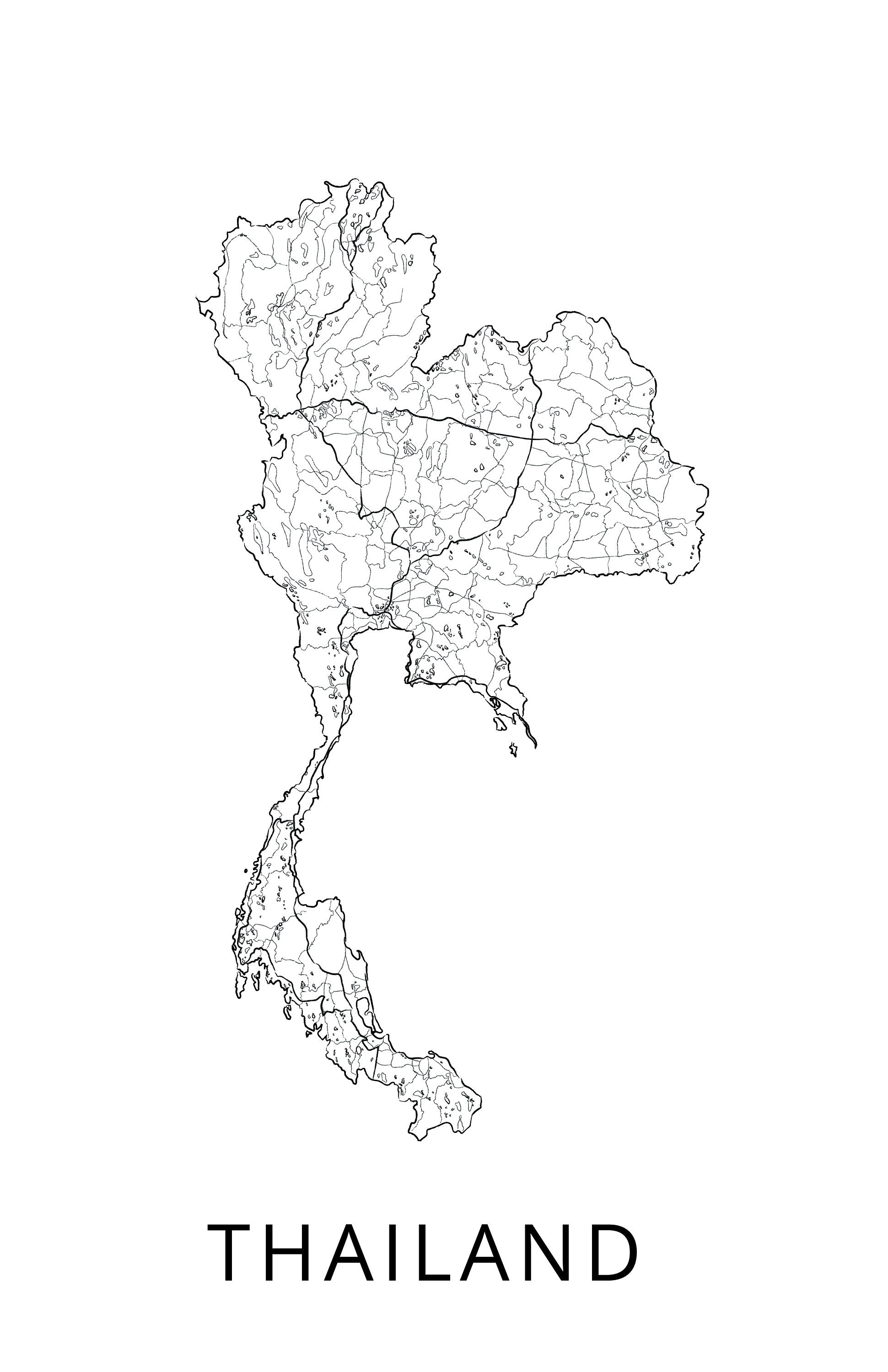 Map of Thailand Printable | Etsy