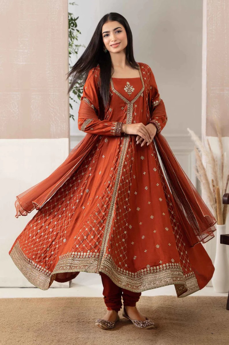 Rust Pakistani Suit , Maria B Fashion for Formal and Bridal Pakistani ...
