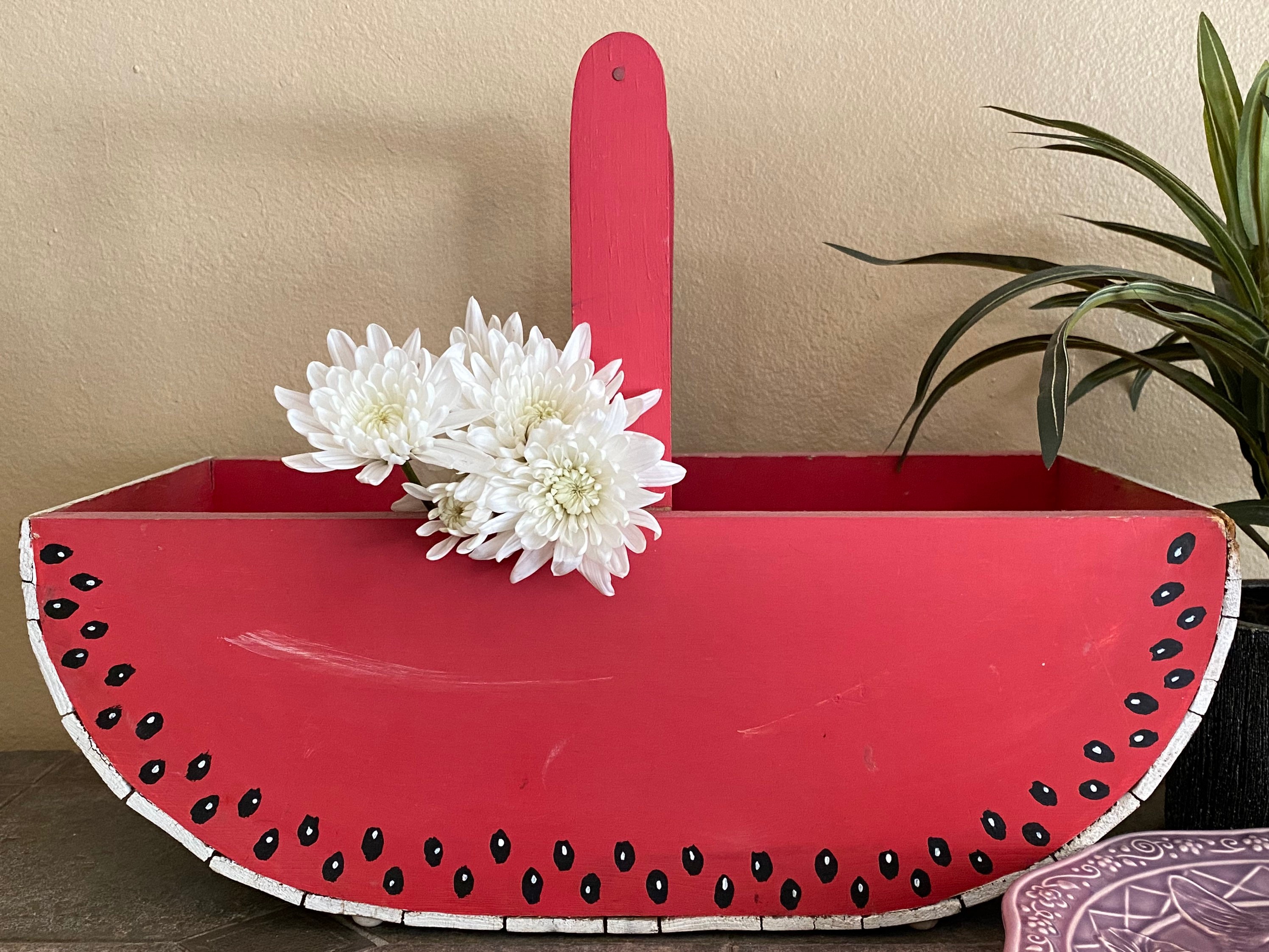 Vintage Wooden Watermelon Basket - Etsy