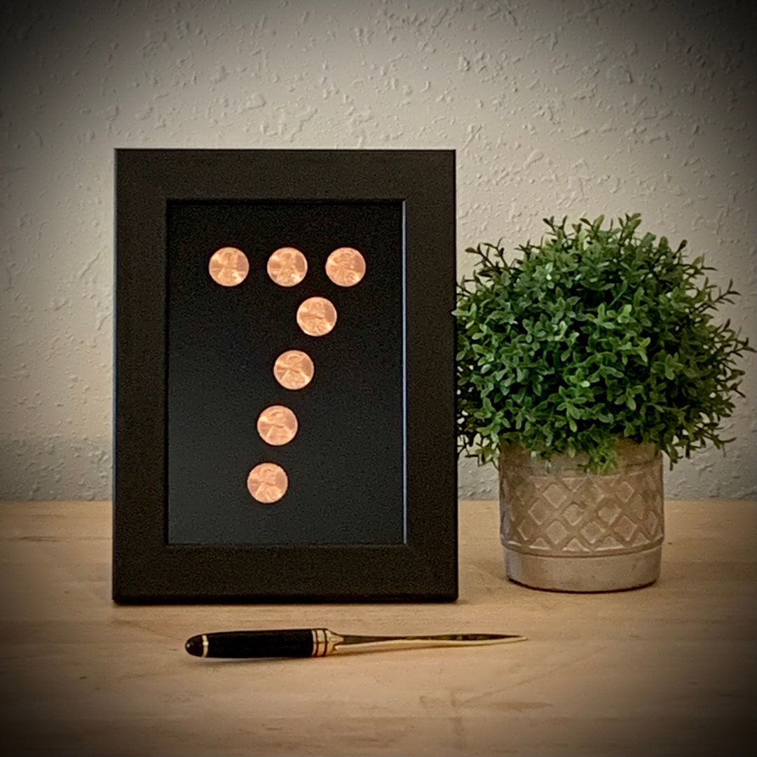 7 Year Copper Anniversary Gift Made With Pennies | Seven Shape 7th ...