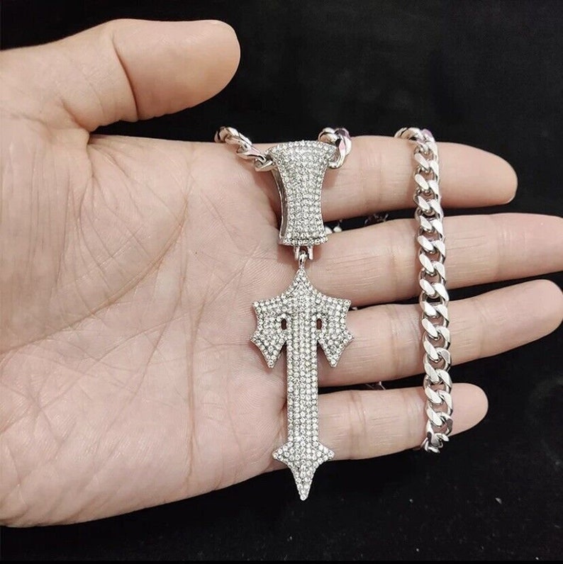 Iced Out Inspired Trapstar Central Cee Pendant Chain Necklace - Etsy ...