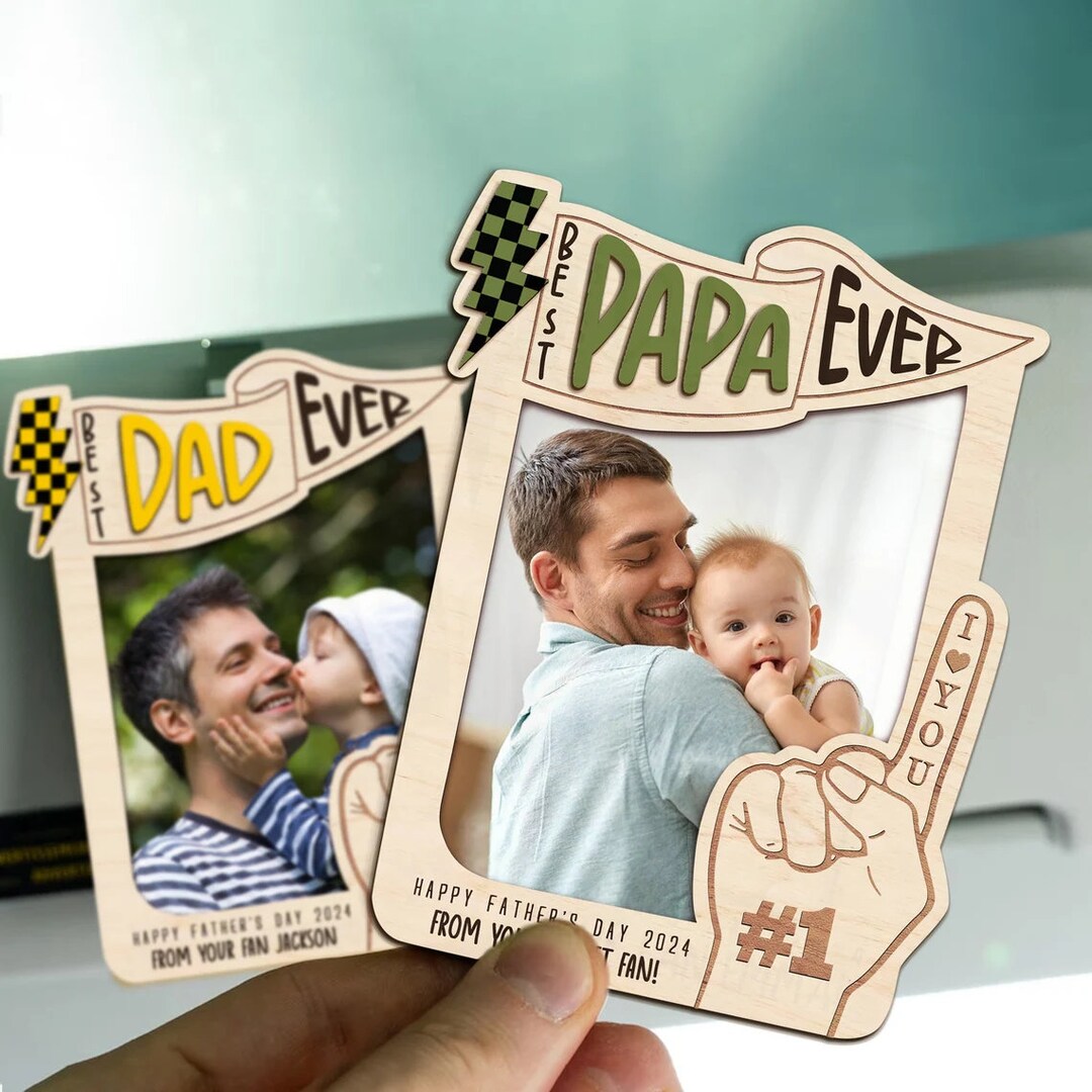 Personalized Dad Picture Frame Car Visor Clip, Photo Car Visor Clip ...