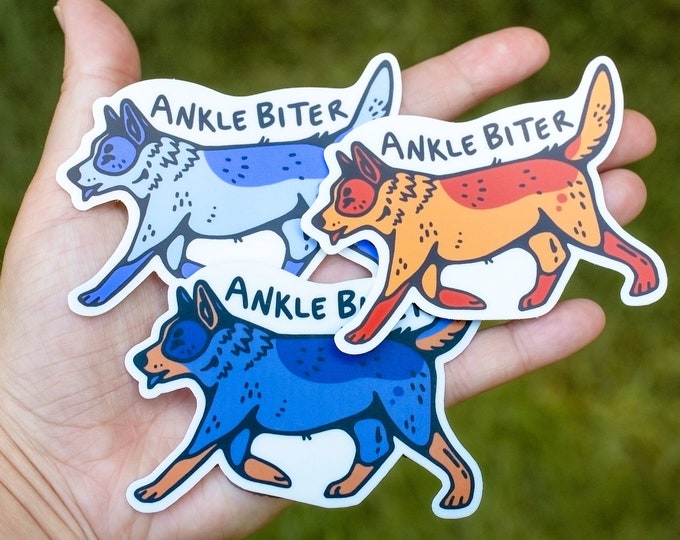 Blue Heeler Red Heeler Sticker, Cattle Dog Weatherproof Sticker - Etsy