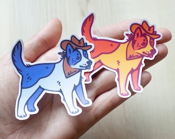 Blue Heeler Red Heeler Sticker, Cattle Dog Weatherproof Sticker - Etsy