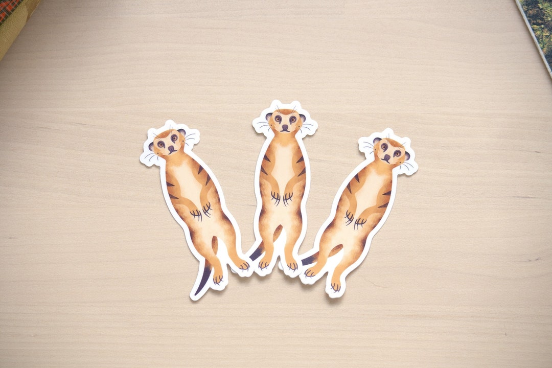 Meerkat Vinyl Sticker | Meerkat Art Sticker | Colorful Animal Sticker ...