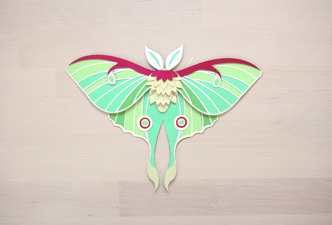 Diy Paper Luna Moth Craft, Realistic Paper Moth, Paper Luna Moth, Paper ...