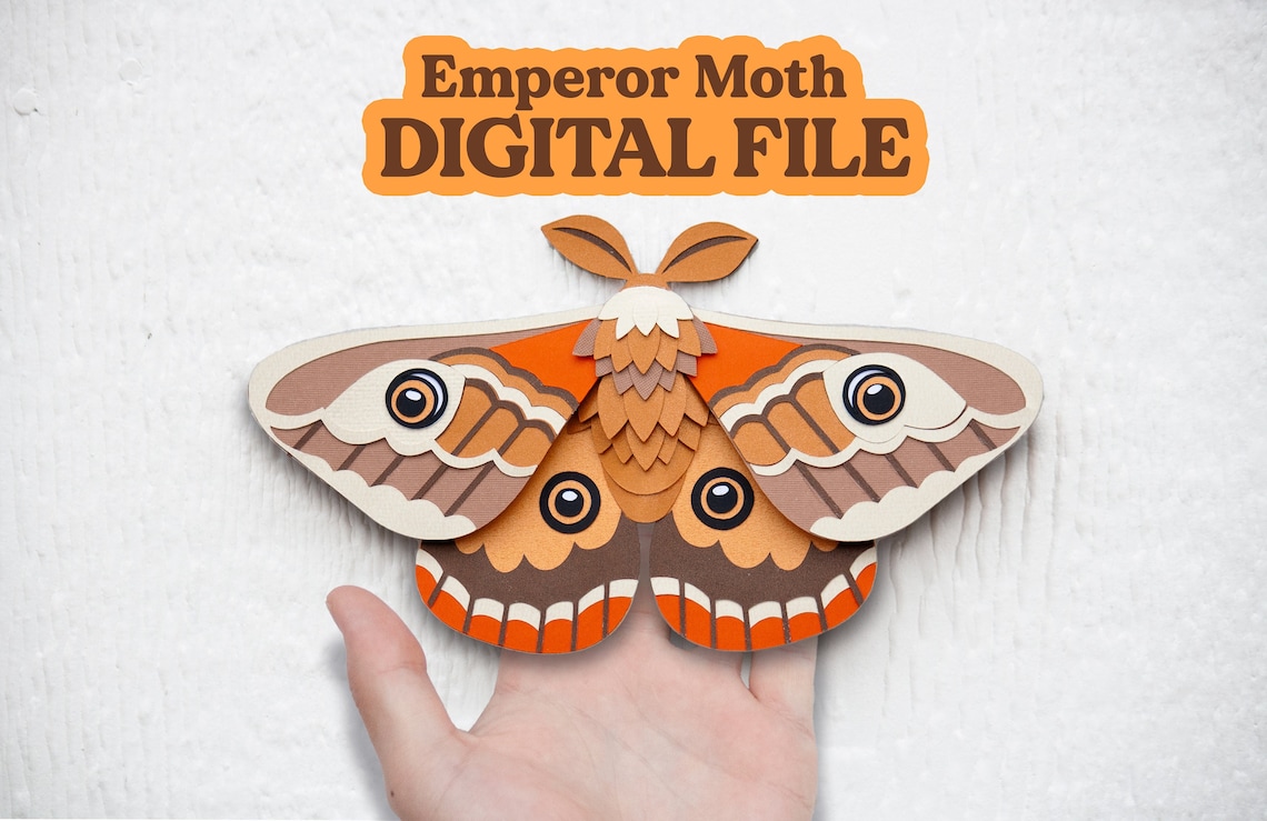 Papercraft 3D Moth | Paper Emperor Moth | Paper Bug Insect | DIY ...