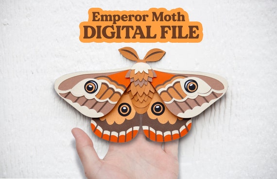 Papercraft 3D Moth Paper Emperor Moth Paper Bug Insect | Etsy