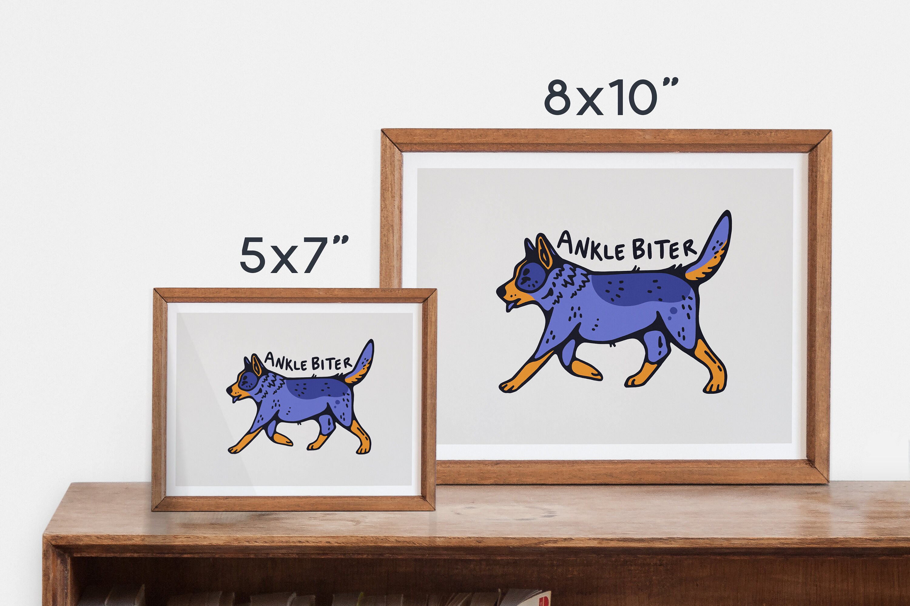 Cattle Dog Art Print, Blue Heeler Red Heeler Ankle Biter Art Print - Etsy