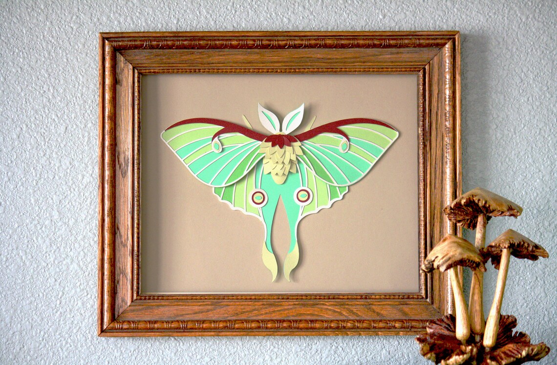 Diy Paper Luna Moth Craft, Realistic Paper Moth, Paper Luna Moth, Paper ...