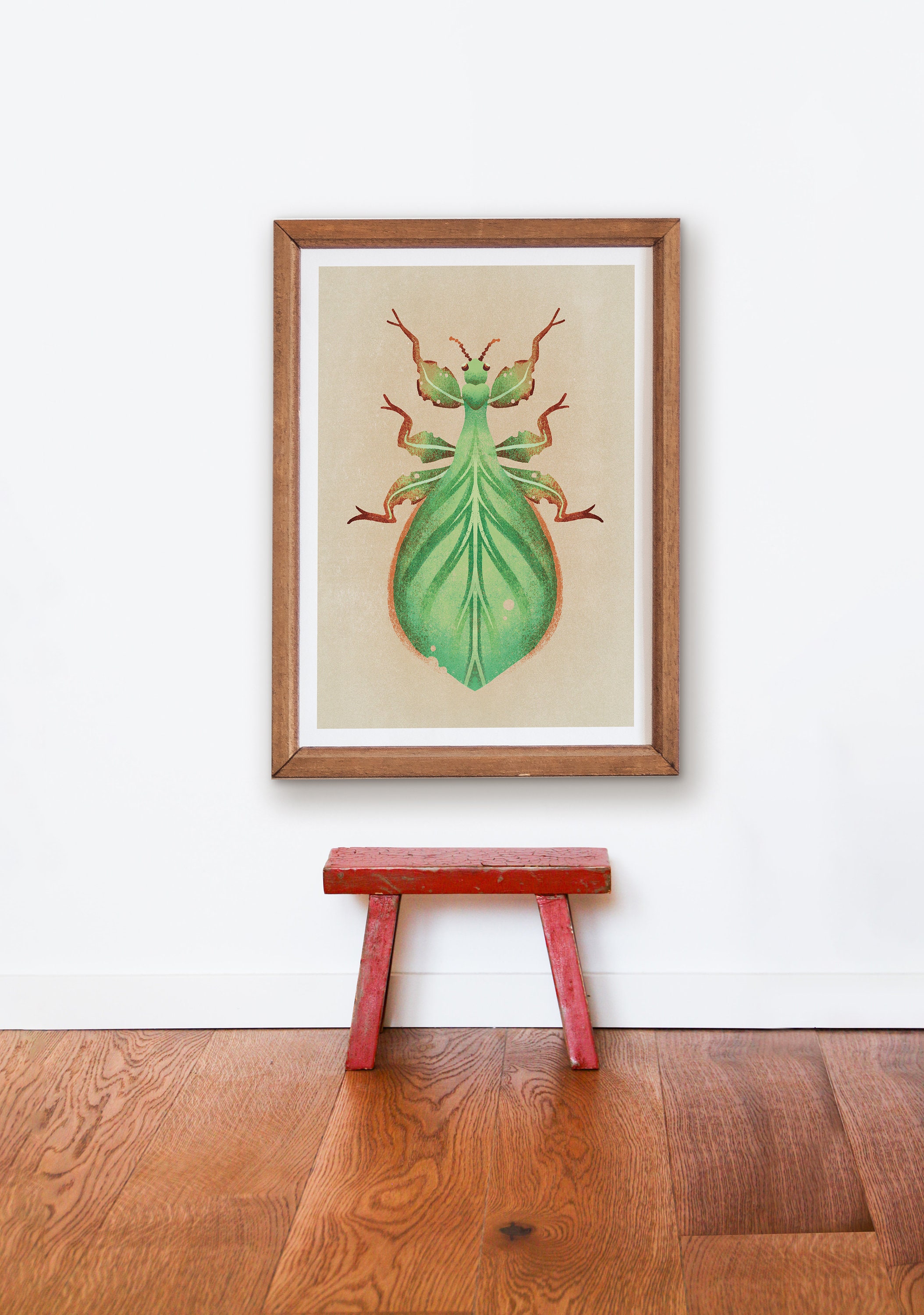 Leaf Bug Art Print Bug Insect Art Print Risograph Bug Art - Etsy