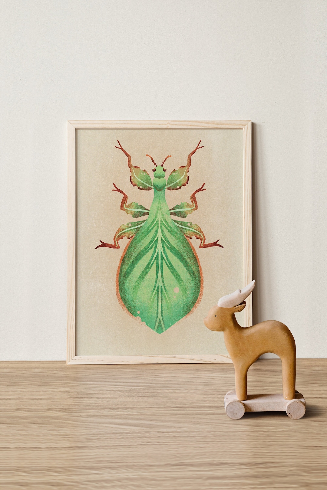 Leaf Bug Art Print | Bug Insect Art Print | Risograph Bug Art ...