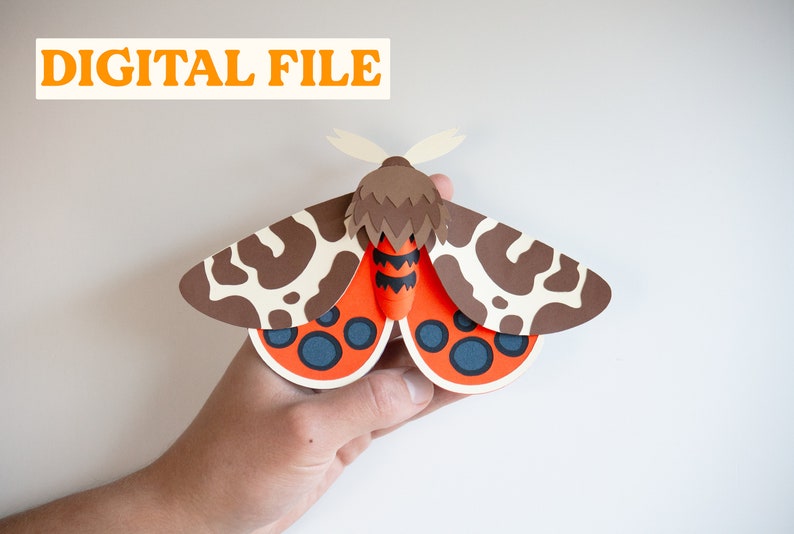 Digital Tiger Moth BUNDLE Papercraft 3D Moth DIY Cardstock | Etsy