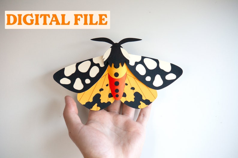 Digital Tiger Moth BUNDLE Papercraft 3D Moth DIY Cardstock | Etsy