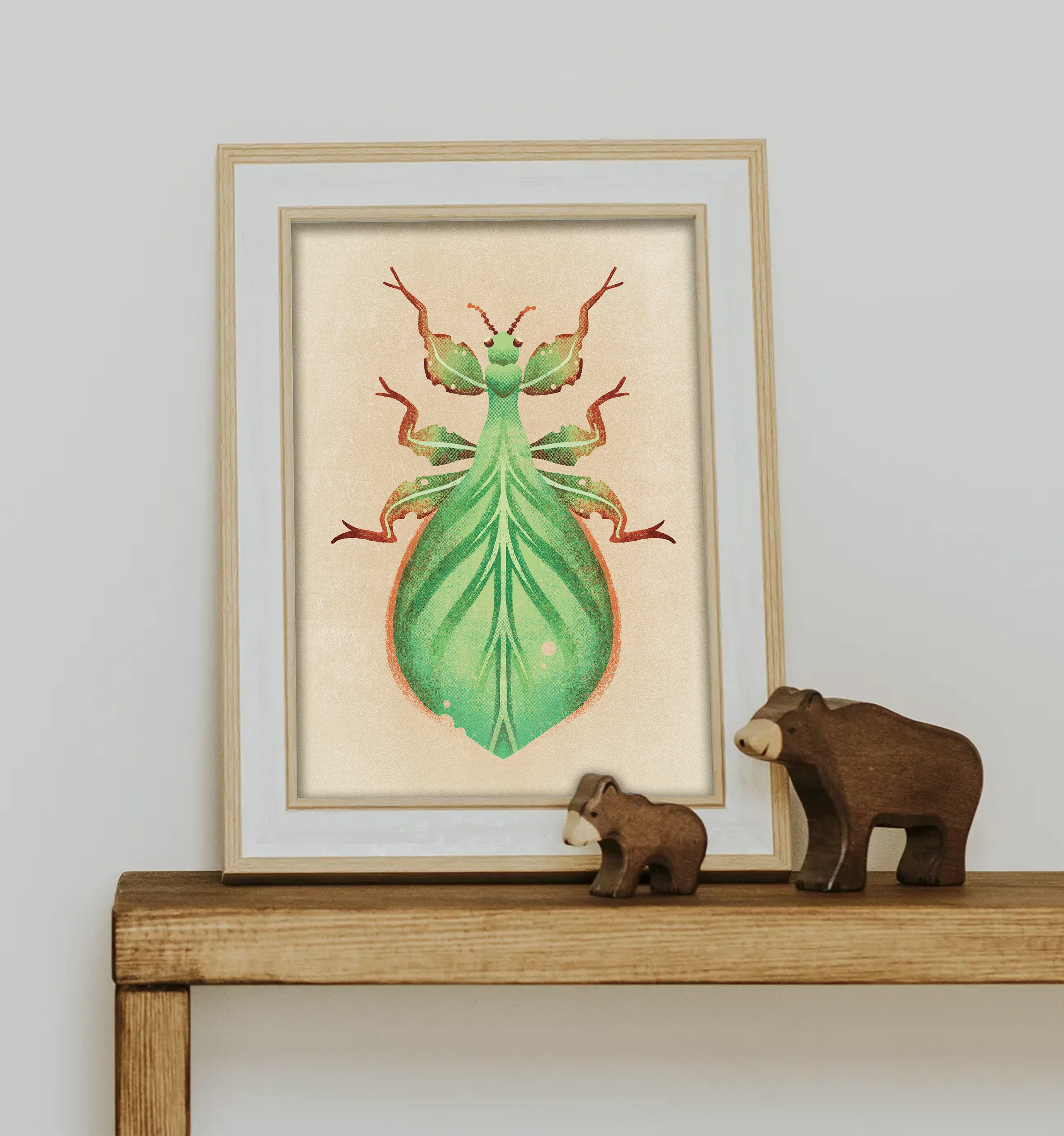 Leaf Bug Art Print Bug Insect Art Print Risograph Bug Art - Etsy