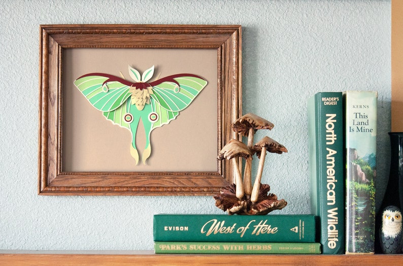 Diy Paper Luna Moth Craft, Realistic Paper Moth, Paper Luna Moth, Paper ...