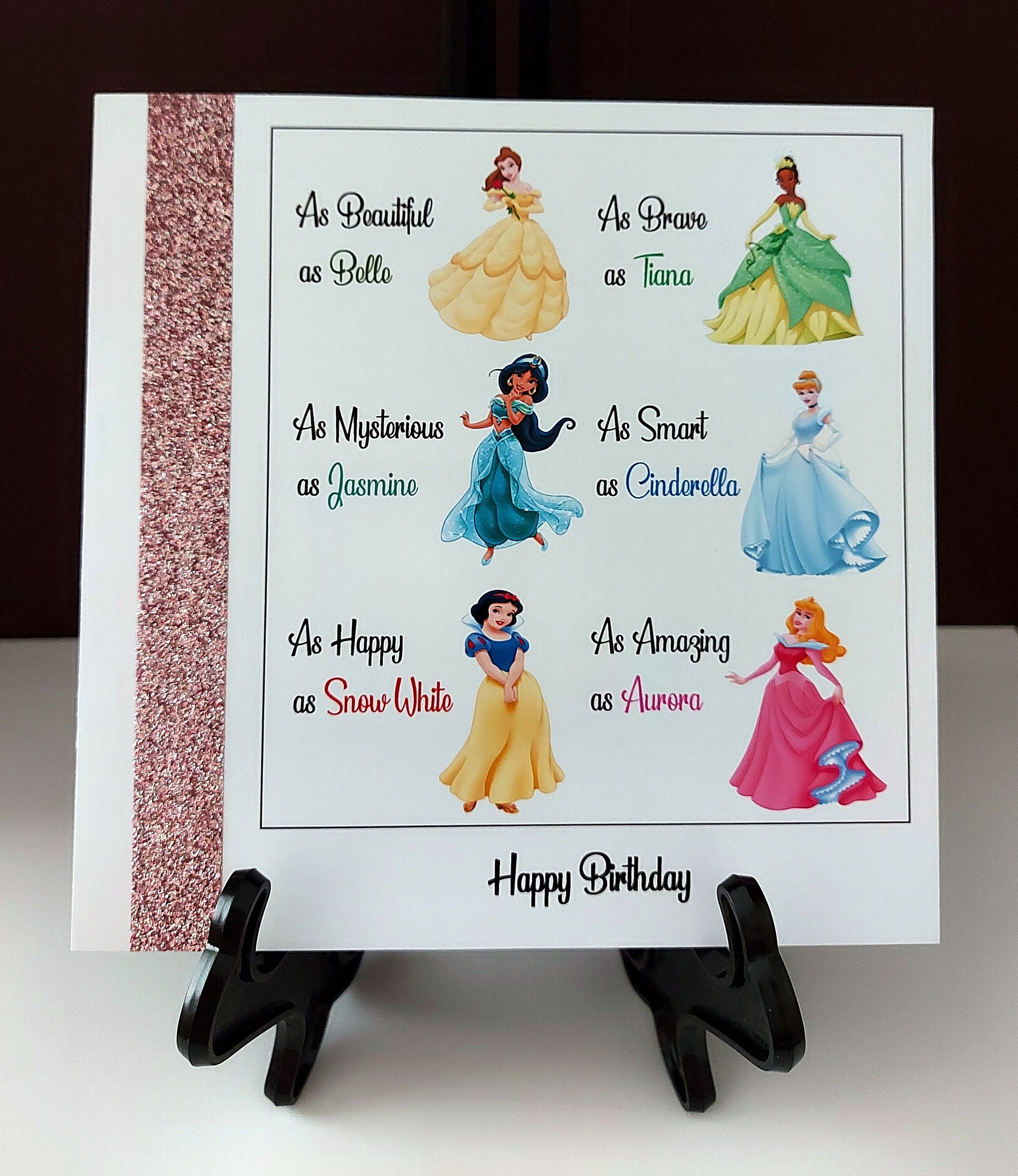 Princess Birthday Card Disney Princesses Cinderella | Etsy