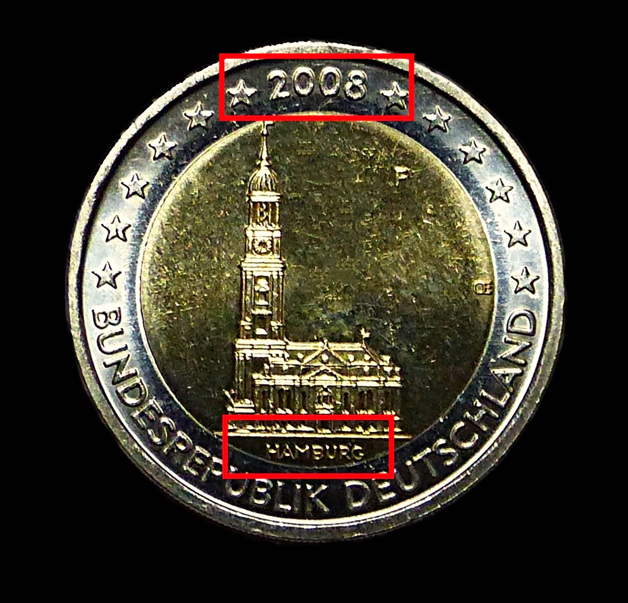 2 Euro-Münze -D- Fehlprägung - 2008 – mit alter EU-Karte - Etsy.de