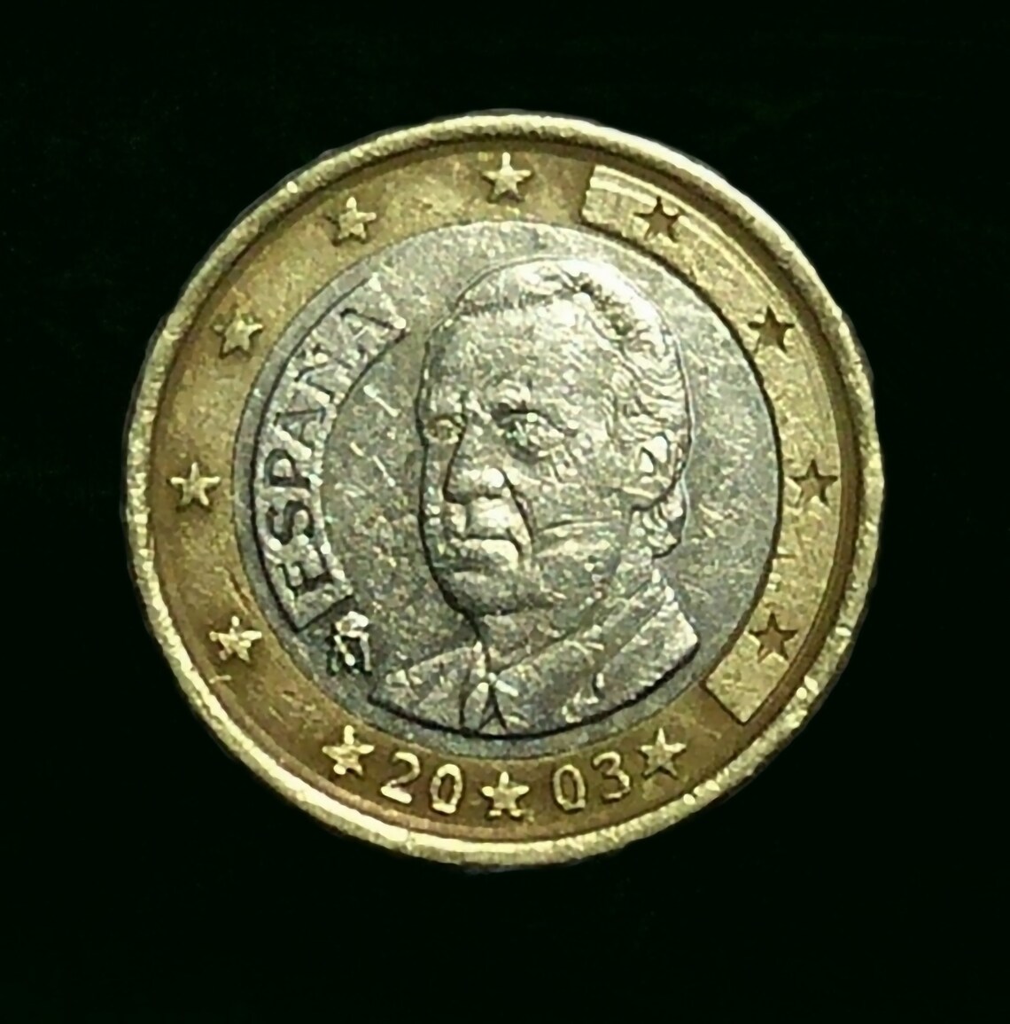 1 Euro Spain 2003 With Extreme Minting Weaknesses Misprints Unique ...