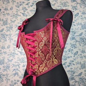 Custom Renaissance Corset Stays 18th Century Costume Burgundy Gold ...