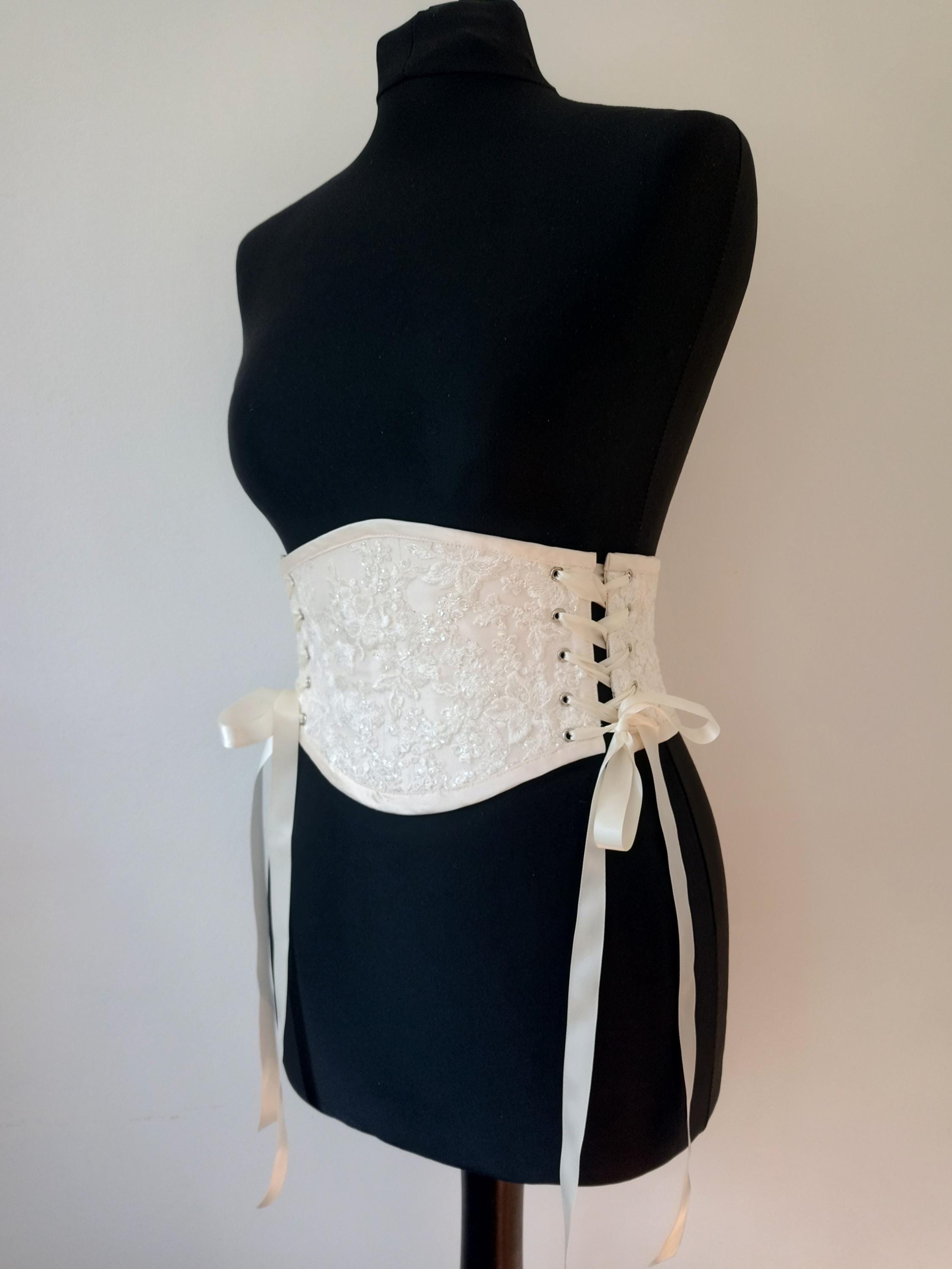 Small Ivory Silk Lace Corset Belt Fantasy Wedding Underbust - Etsy