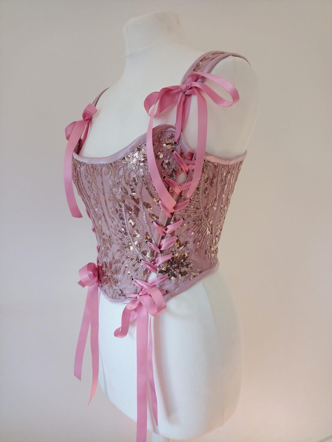 Dusky Pink Renaissance Corset Stays 18th Century Fairy Vintage Rose ...