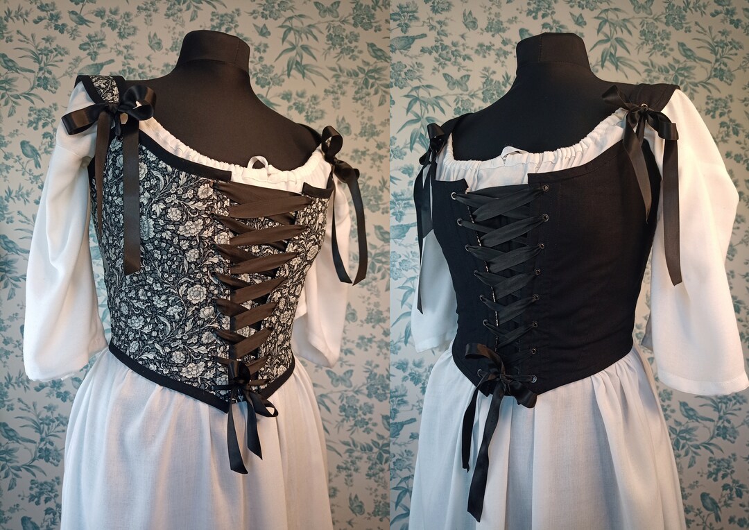 Custom Reversible Black Renaissance Corset Stays 18th Century Gothic ...