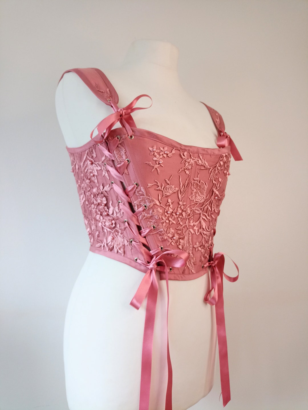 Small Mauve Pink Renaissance Corset Stays 18th Century Vintage Rose ...