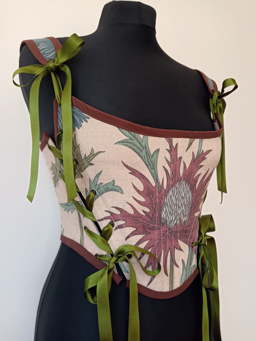 Renaissance Corset Stays 18th Century Rustic Tudor Thistle Botanicals ...