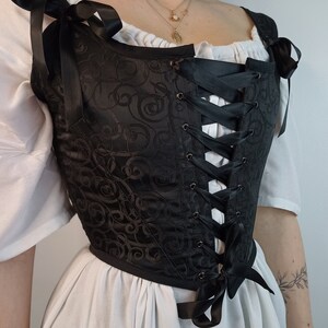 Custom Black Brocade Renaissance Corset Stays 18th Century Costume ...