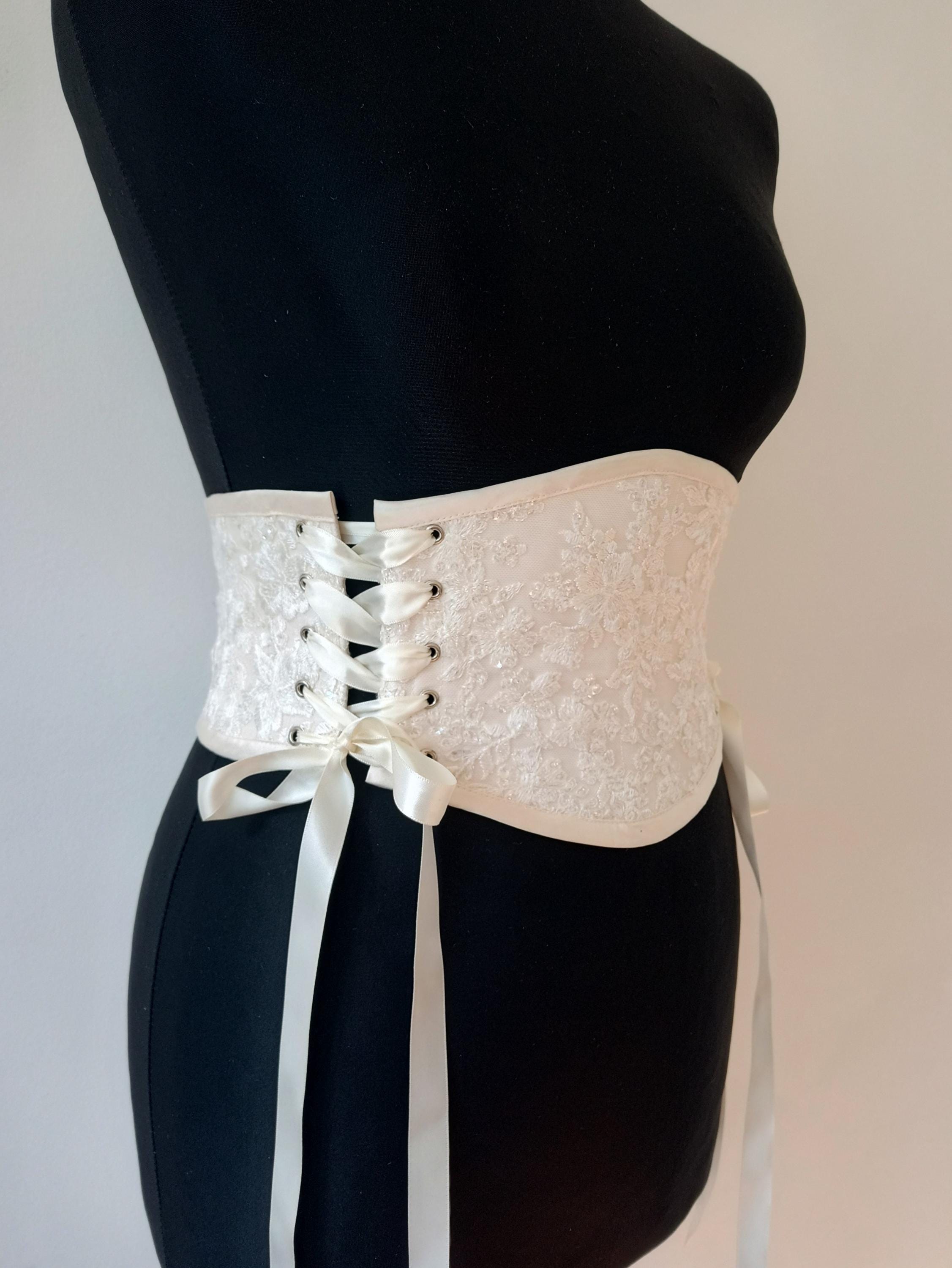 Small Ivory Silk Lace Corset Belt Fantasy Wedding Underbust - Etsy