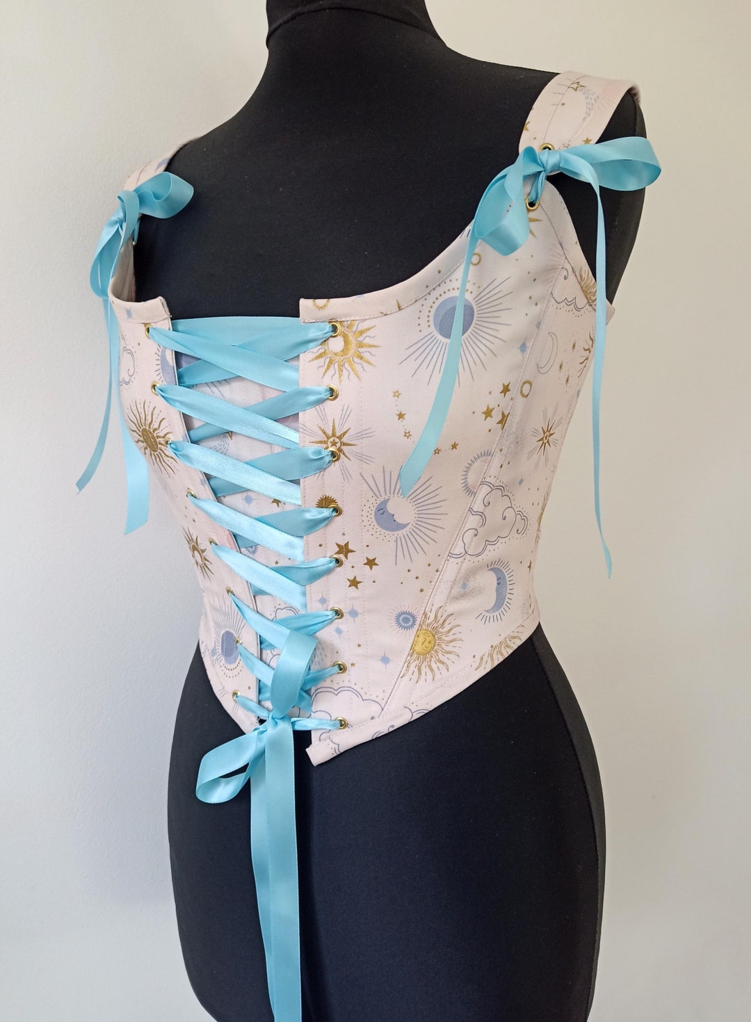 Small Celestial Witch Corset Stays Pastels 18th Century Renaissance ...