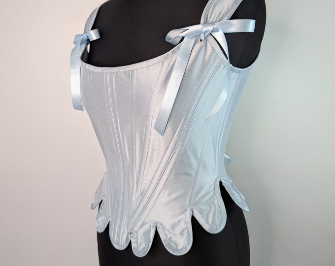 Small 18th Century Stays Silk Corset Powder Steel Blue Rococo Marie ...