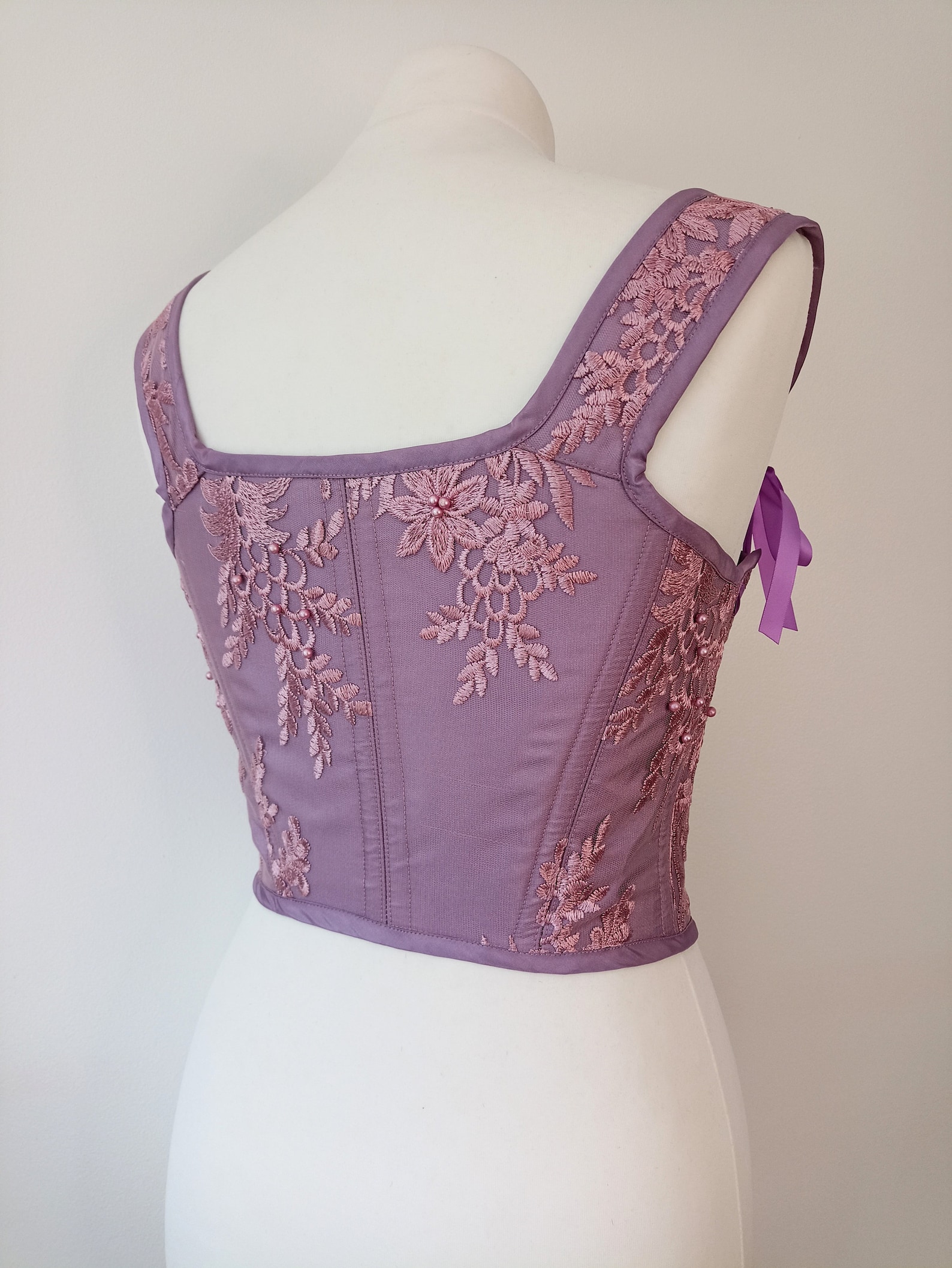 Lilac Renaissance Corset Stays 18th Century Vintage Fantasy Lace Bodice ...